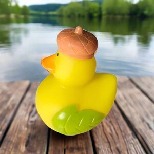 Fall Leaf Autumn Green Rubber Duck Cruise Ducks Kids Bath Toy Stress ...