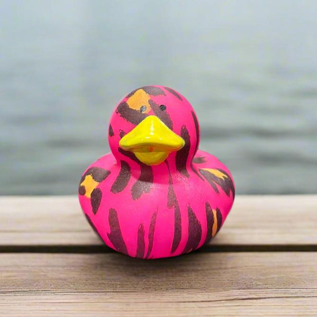 Leopard Pink Rubber Duck Cruise Ducks Kids Bath Toys Stress Relief ...