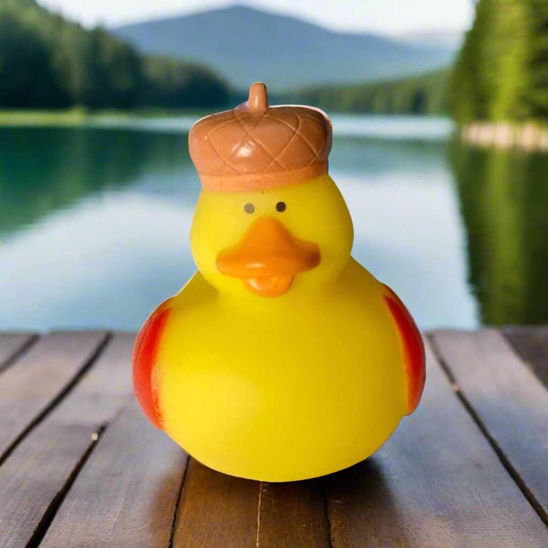 Fall Leaf Red Rubber Duck Cruise Ducks Kids Bath Toy Stress Relief ...