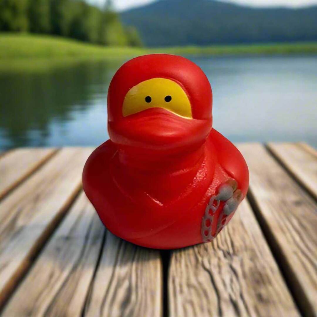 Ninja Red Rubber Duck Cruise Ducks Kids Bath Toy Stress Relief ...
