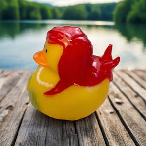 Red Mermaid Ariel Rubber Duck Cruise Ducks Kids Bath Toy Stress Relief ...