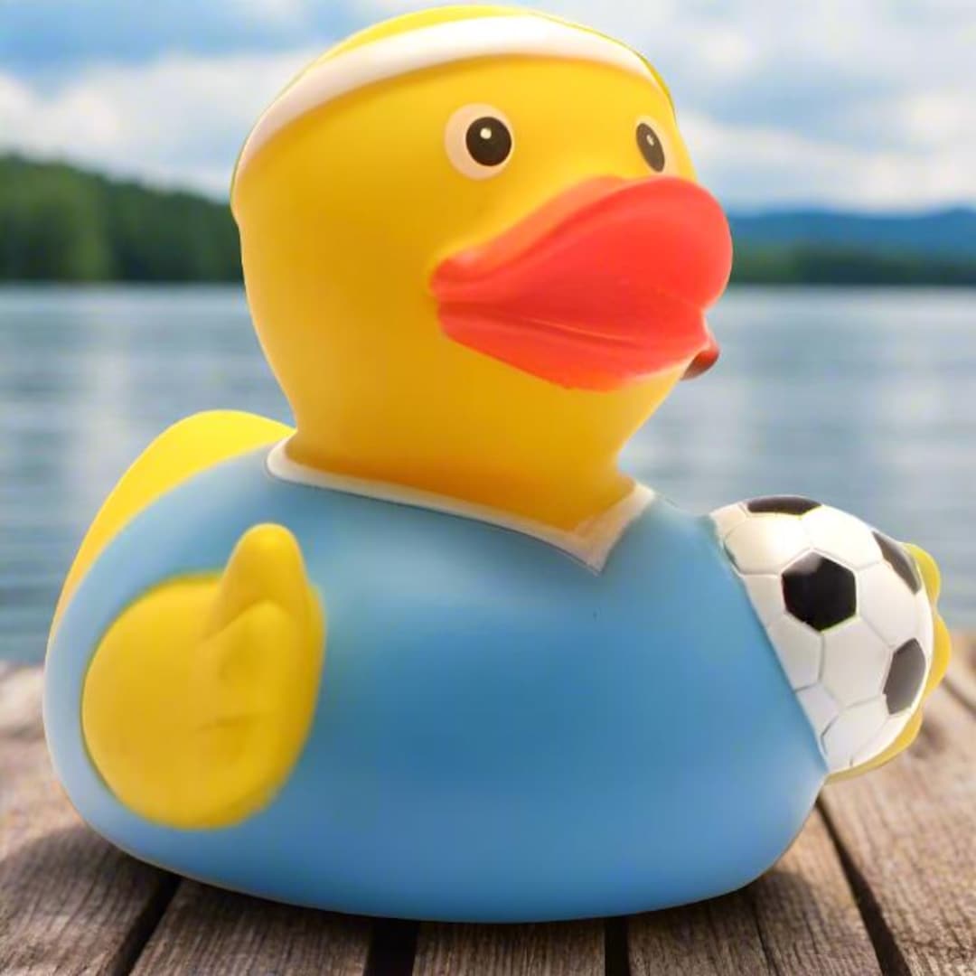 Soccer Rubber Duck Cruise Ducks Kids Bath Toy Stress Relief Debugging ...