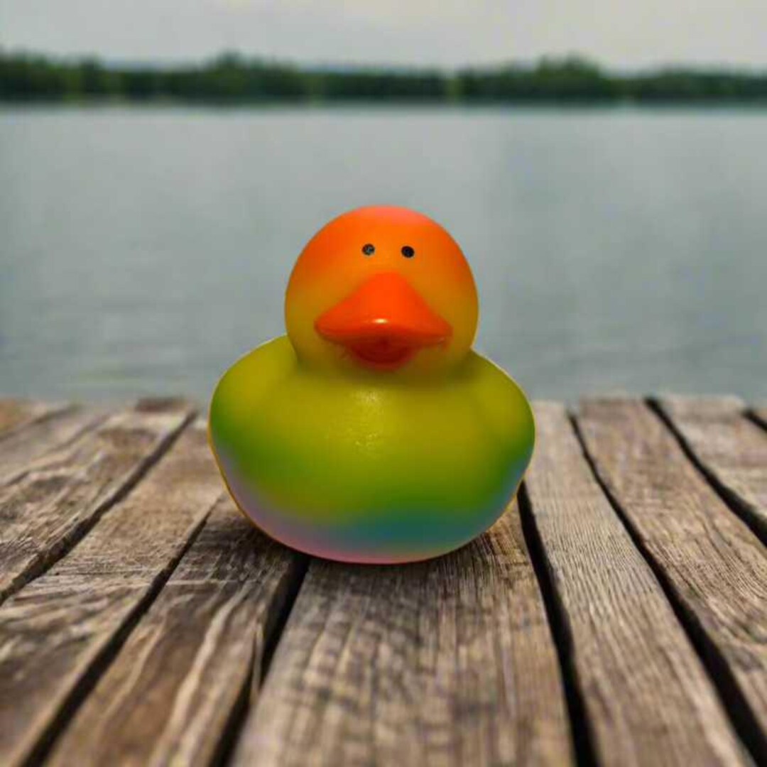 Rainbow Rubber Duck Cruise Duck Kid Bath Toy Stress Relief Debugging ...