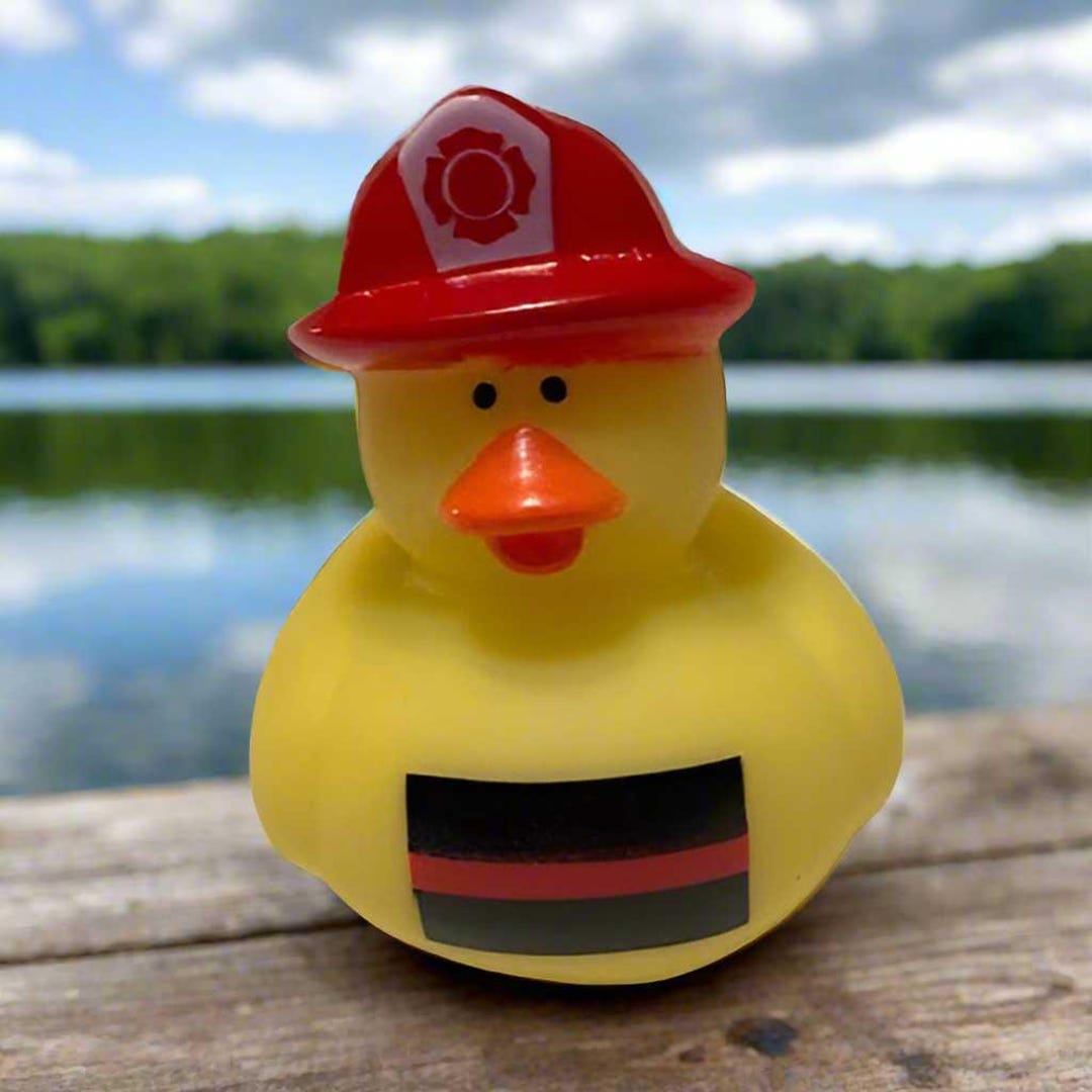Firefighter Red Line Rubber Duck Cruise Duck Kid Bath Toy Stress Relief ...