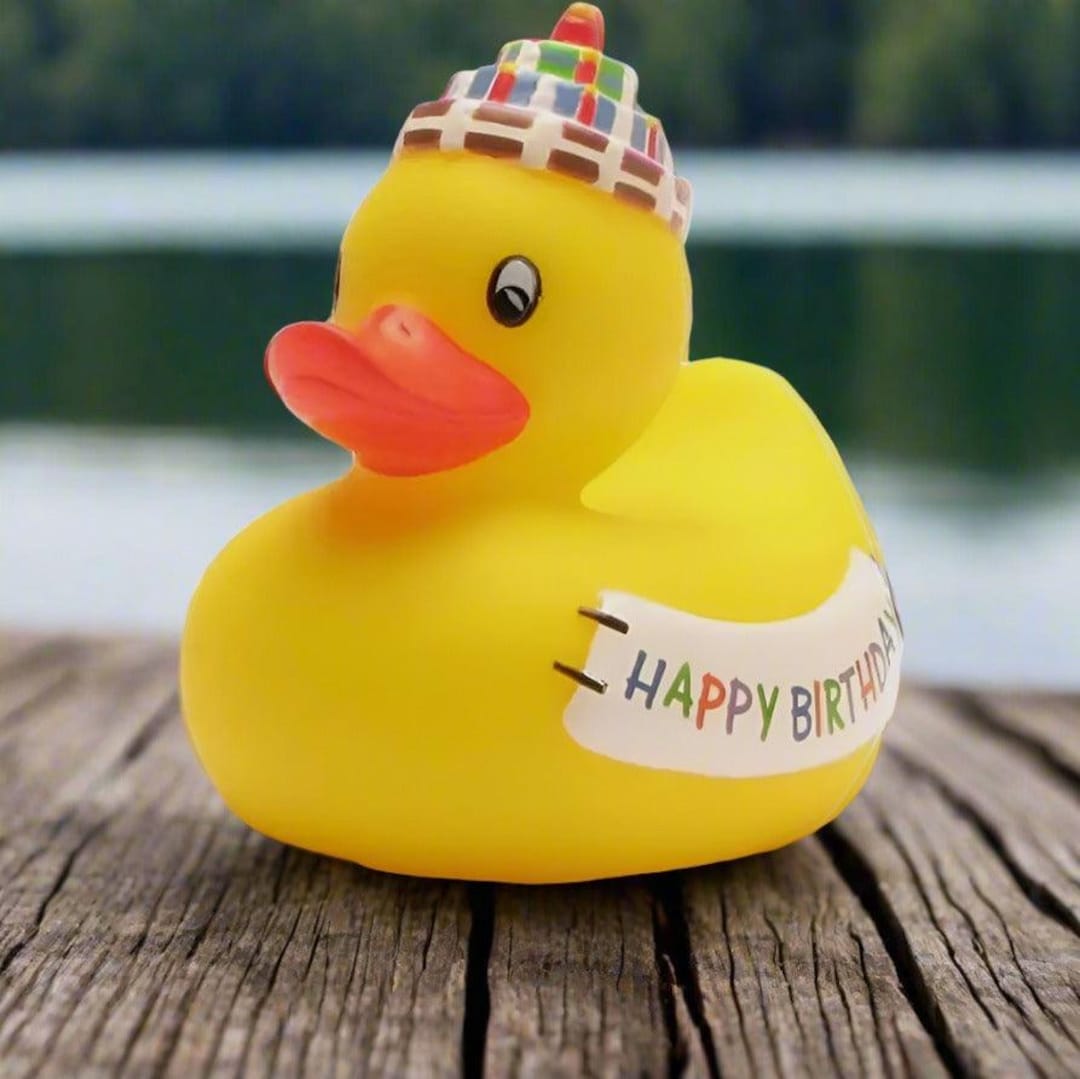 Happy Birthday Rubber Duck Cruise Ducks Kids Bath Toy Stress Relief ...