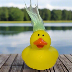 Troll Hair Yellow Rubber Duck Cruise Ducks Kids Bath Toy Stress Relief ...