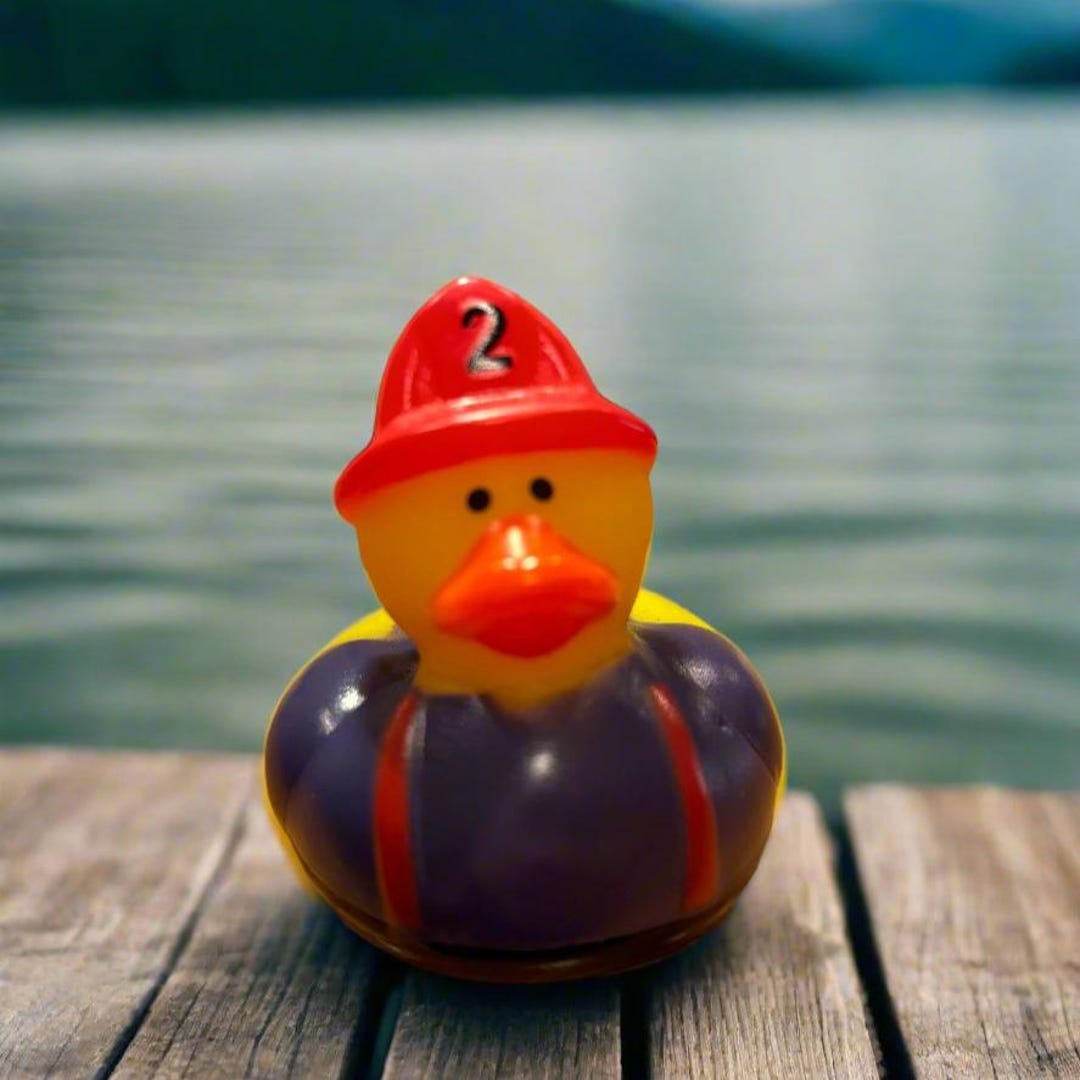 Firefighter Big Red Rubber Duck Cruise Ducks Kid Bath Toy Stress Relief ...