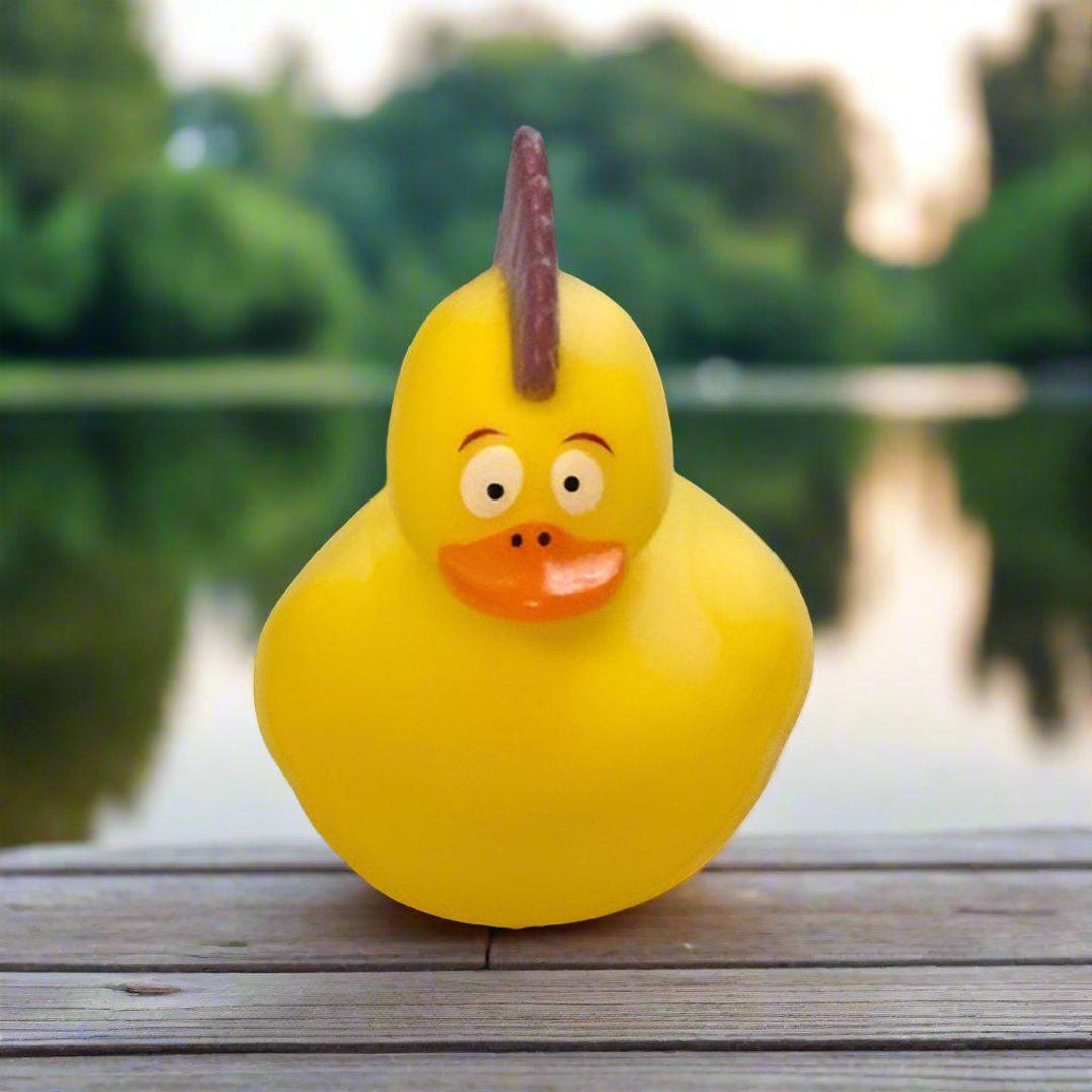 Mohawk Hairdo Purple Rubber Duck Cruise Ducks Kids Bath Toy Stress ...