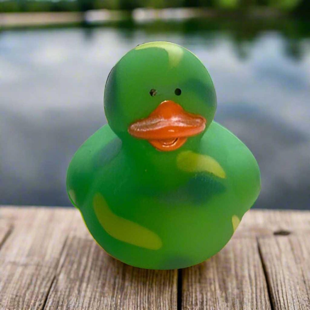 Camouflage Green Rubber Duck Cruise Ducks Kids Bath Toys Stress Relief ...