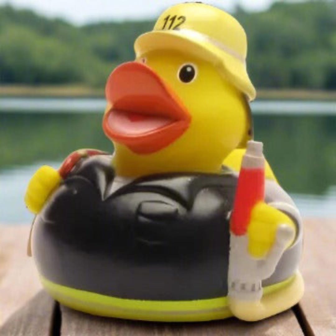 Firefighter Rubber Duck Cruise Ducks Kids Bath Toy Stress Relief ...