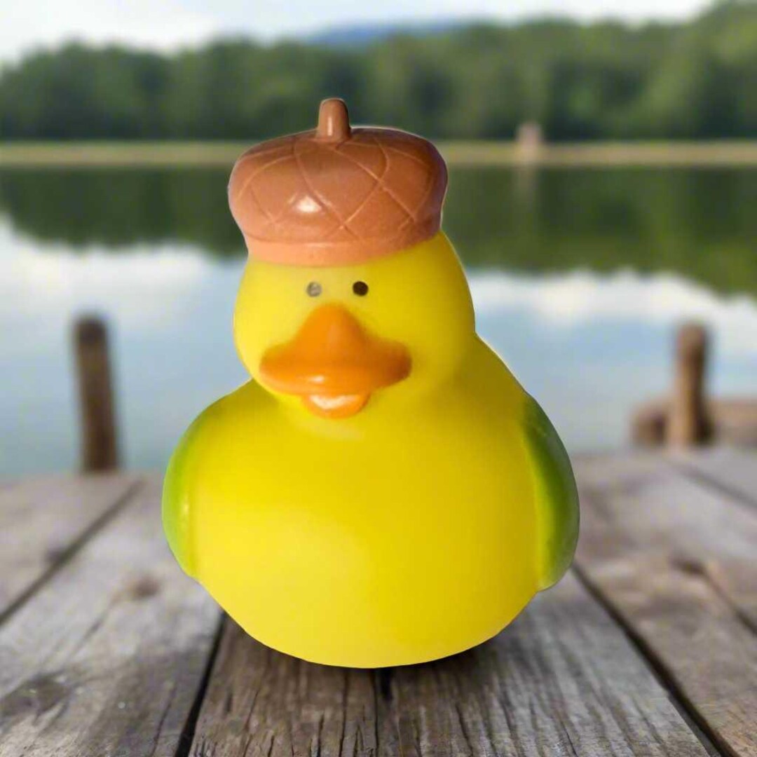 Fall Leaf Autumn Green Rubber Duck Cruise Ducks Kids Bath Toy Stress ...