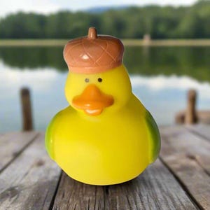 Fall Leaf Autumn Green Rubber Duck Cruise Ducks Kids Bath Toy Stress ...