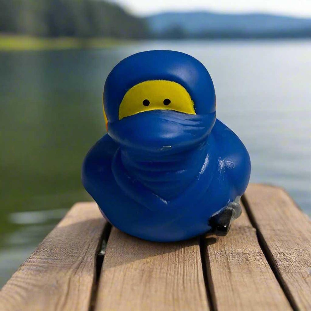 Ninja Blue Rubber Duck Cruise Ducks Kids Bath Toy Stress Relief ...