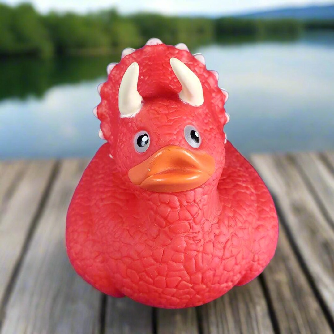 Triceratops Rubber Duck Cruise Duck Kids Bath Toy Stress Relief ...