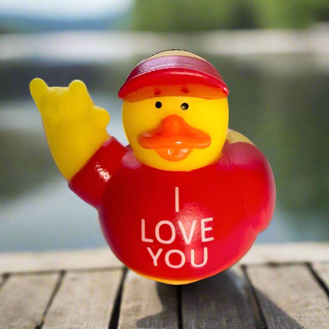 I Love You Red Sign Language Rubber Duck Cruise Ducks Ducky Kids Toys ...