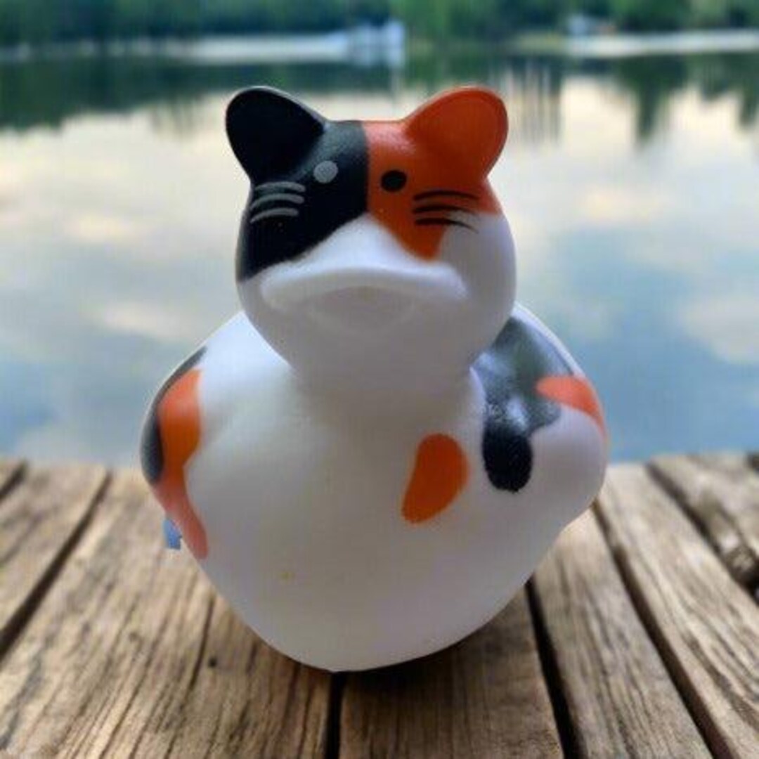 Cat Calico Rubber Ducky Cruise Ducks Kids Bath Toys Stress Relief ...