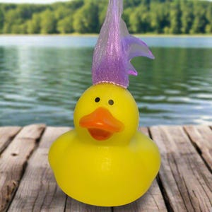 Troll Hair Yellow Rubber Duck Cruise Ducks Kids Bath Toy Stress Relief ...