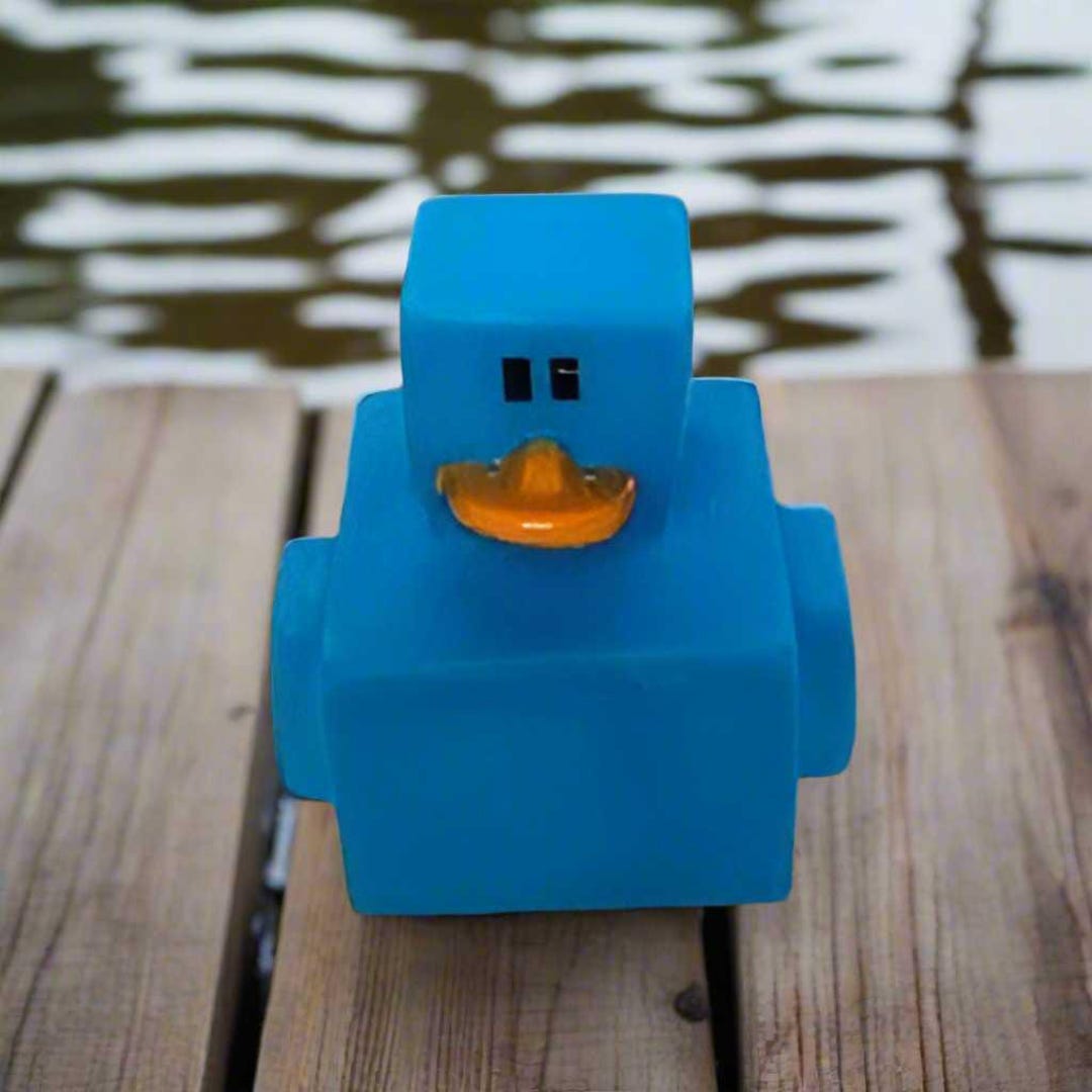 Block Blue Dye Rubber Duck Cruise Ducks Kids Bath Toys Stress Relief ...