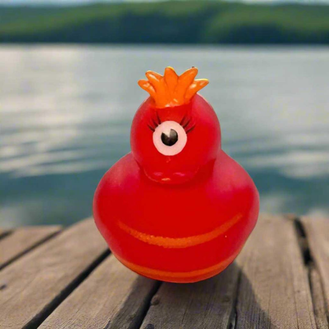 Monster One-eyed Red Rubber Duck Cruise Ducks Kids Bath Toy Stress ...