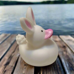 White Bunny Rubber Duck Cruise Ducks Kids Bath Toy Stress Relief ...