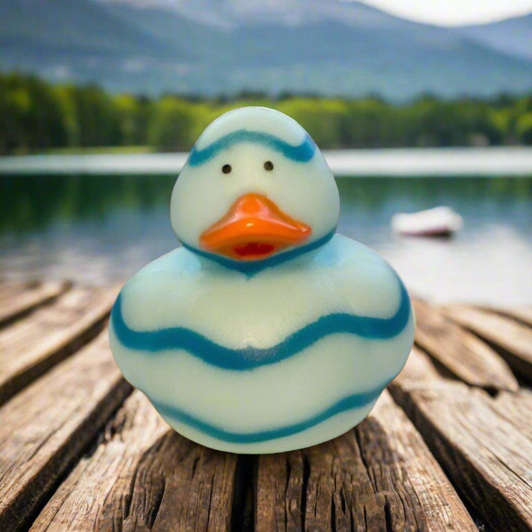 Striped Blue Easter Egg Rubber Duck Cruise Ducks Kids Bath Toy Stress ...