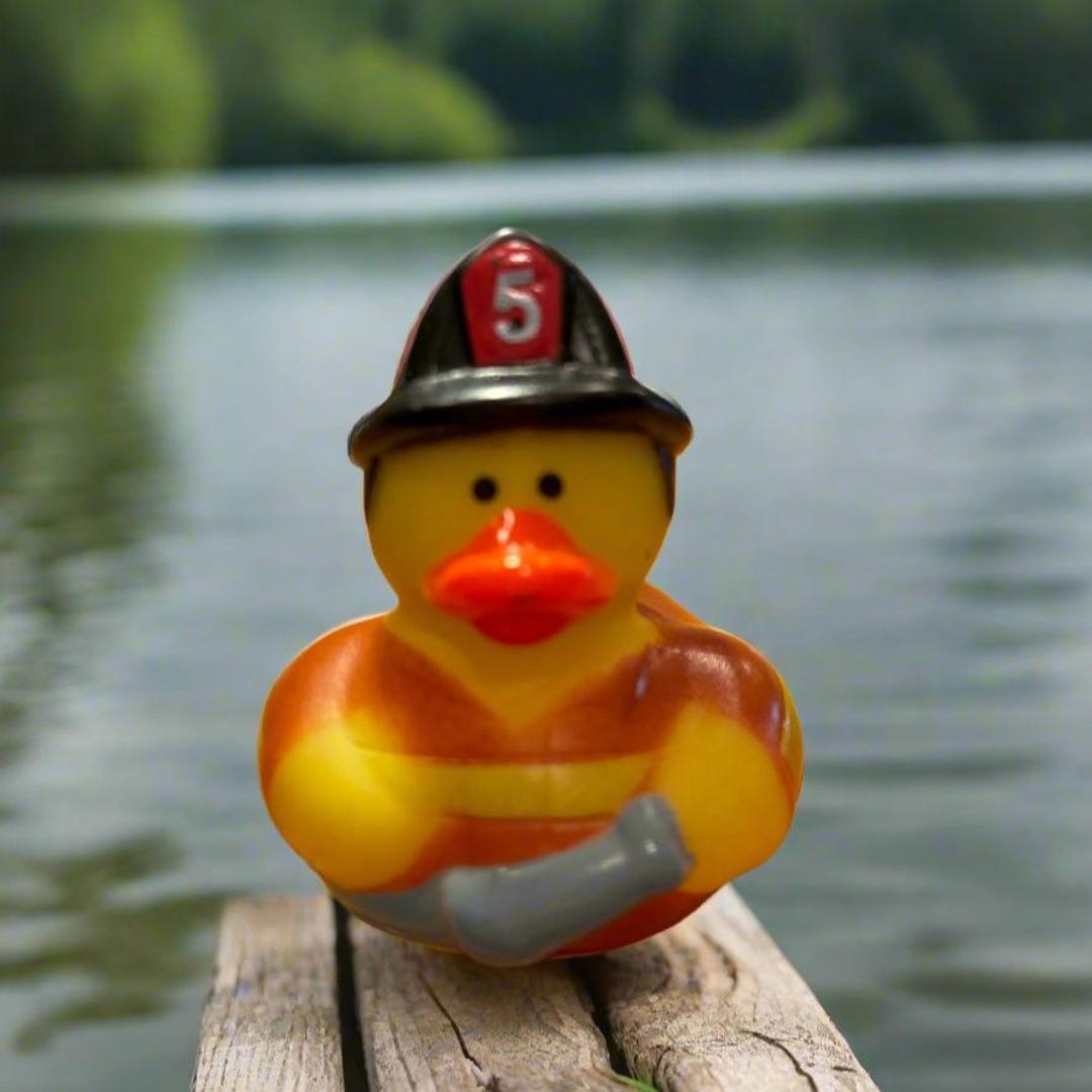 Firefighter Justin Rubber Duck Cruise Ducks Kids Bath Toy Stress Relief ...