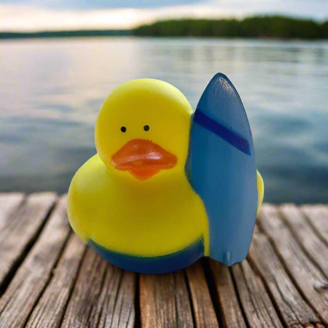 Blue Surfer Dude Rubber Duck Cruise Ducks Kids Bath Toy Stress Relief ...