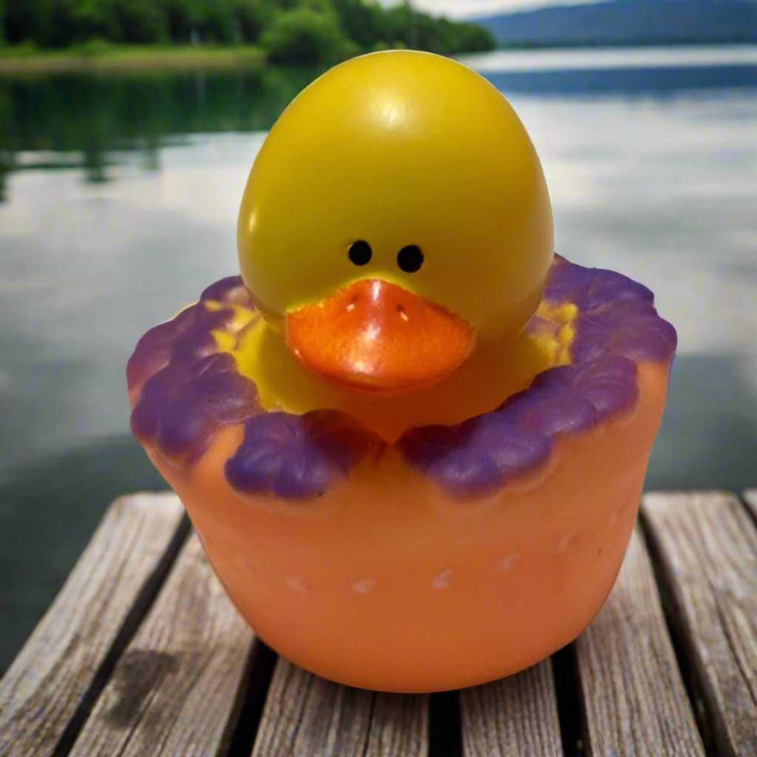 Purple Flower Pot Rubber Duck Cruise Ducks Kids Bath Toy Stress Relief ...