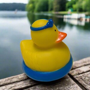 Pool Inner Tube Blue Rubber Duck Cruise Ducks Kids Bath Toy Stress ...