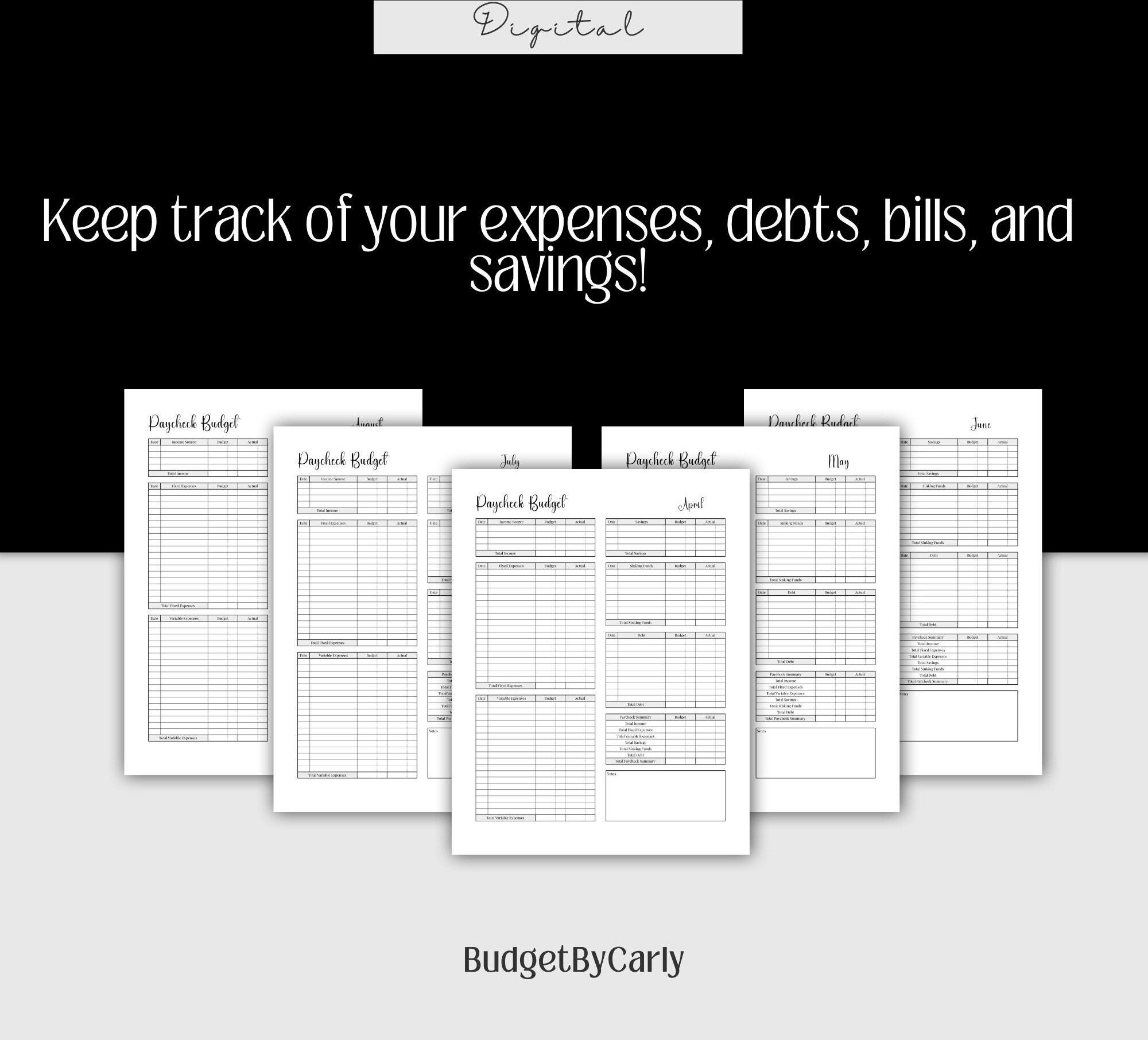 Digital Paycheck Budget Sheets - Etsy