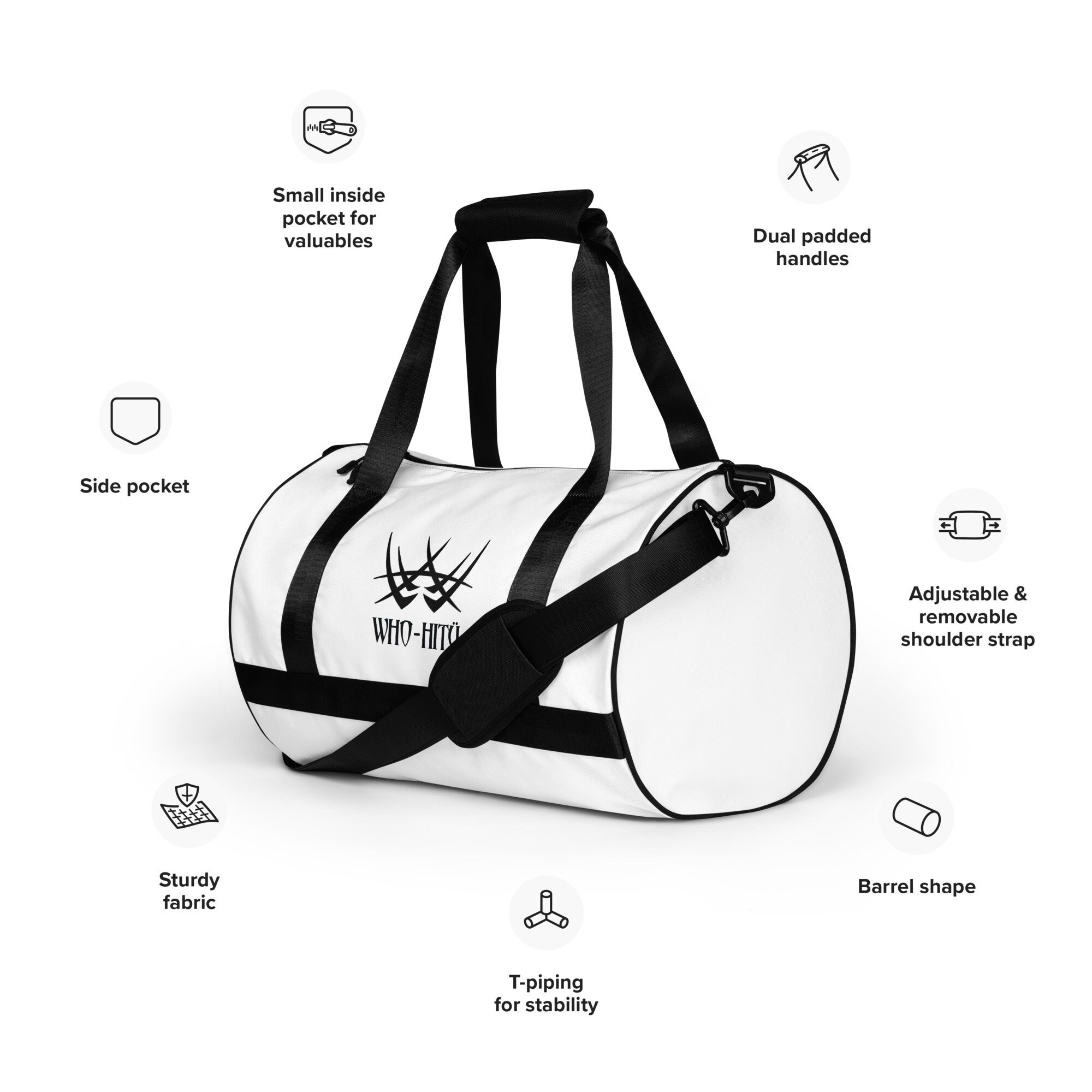 White Who Hitu Gym Bag, UFC Workout Bag for Men and Women - Etsy