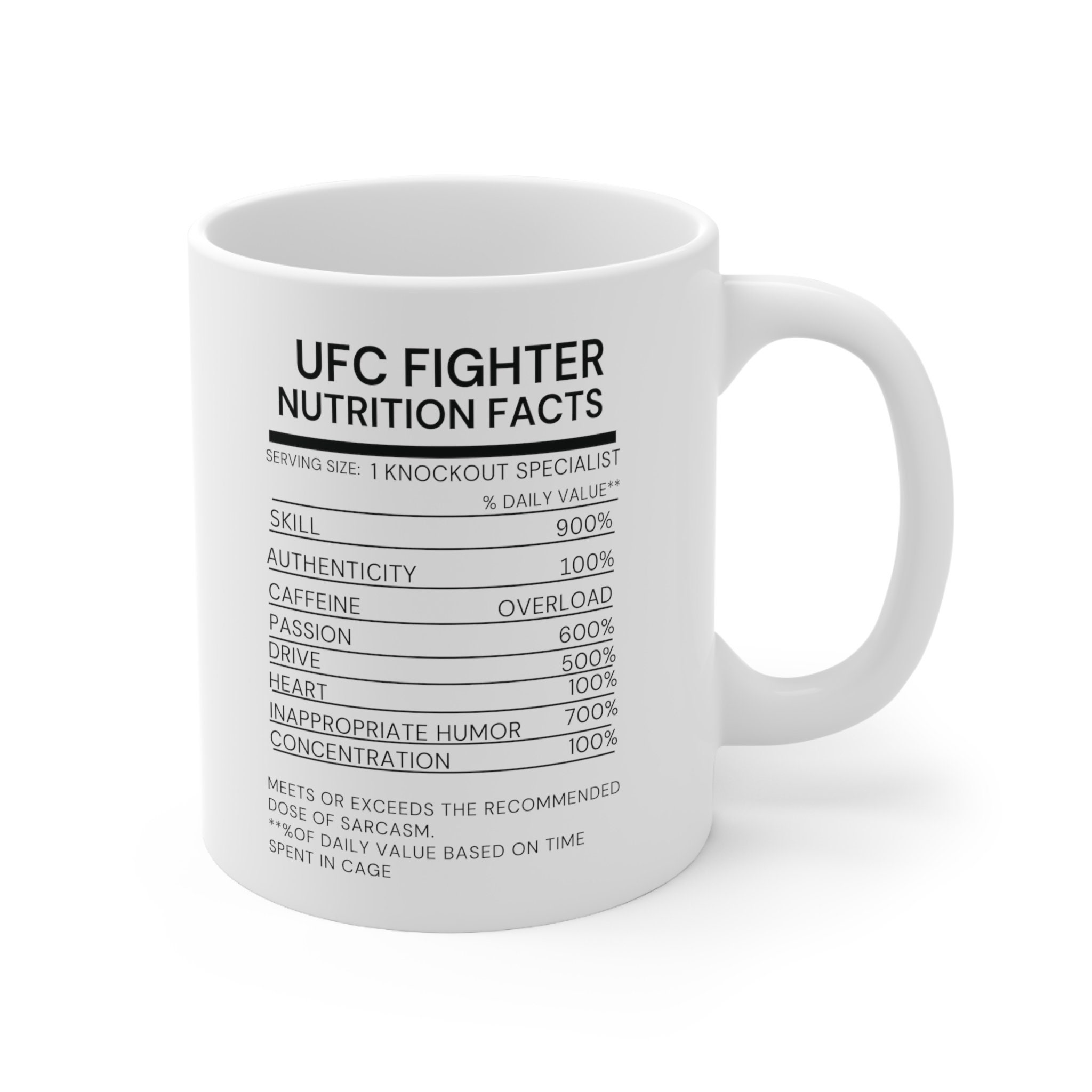 UFC Fighter Nutrition Facts Novelty Mug College Grad Retirement Gifts ...