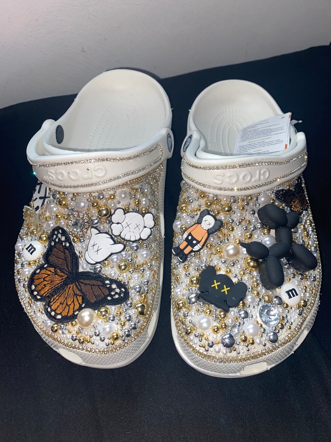 Cute & Classy white and Gold Clogs - Etsy