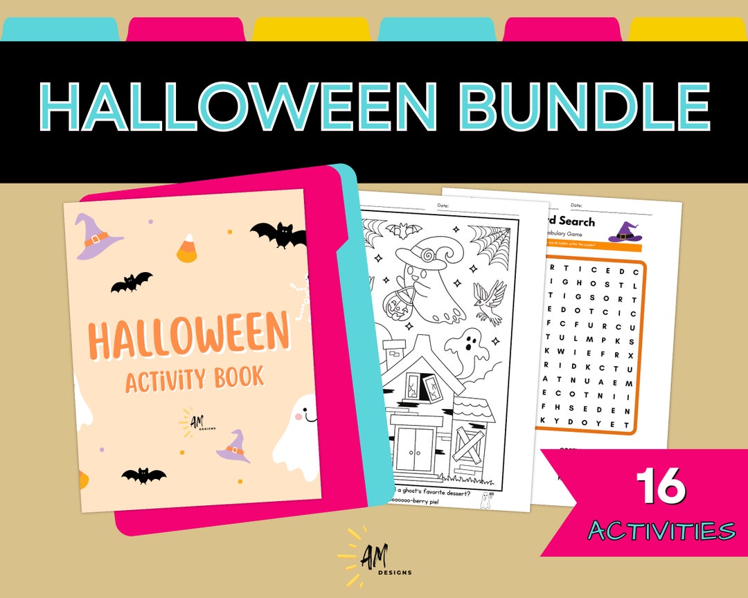 Halloween Activity Book for Grades 2-7 Homeschool Worksheets - Etsy
