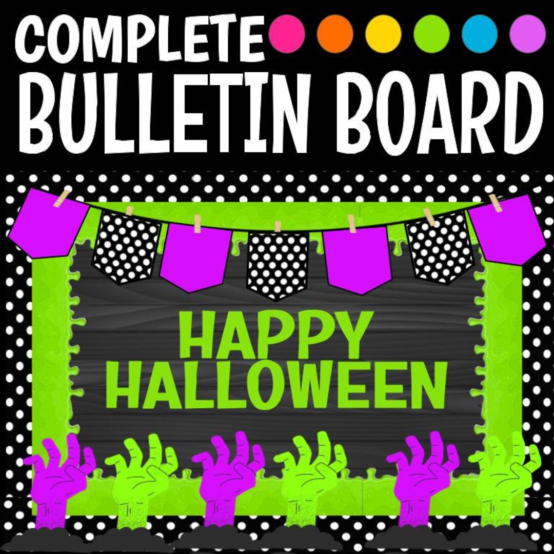 Happy Halloween Bulletin Board Kit Halloween Classroom Decor With ...
