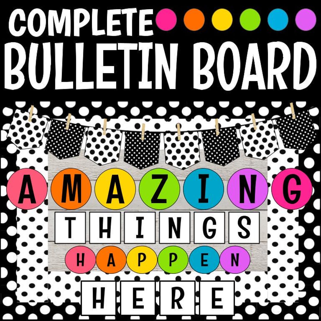Amazing Things Happen Here Bulletin Board Kit SEL Back to School Neon ...