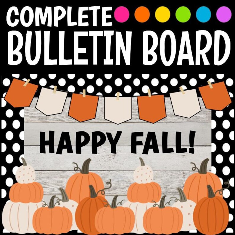 Happy Fall! Bulletin Board Kit Fall Autumn Classroom Decor - Etsy