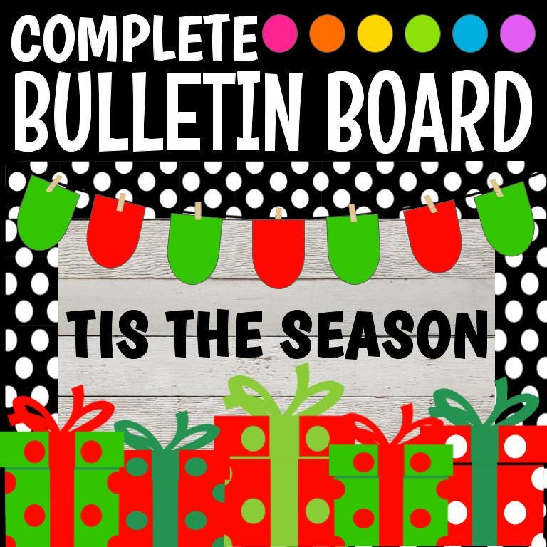 Tis the Season Complete Bulletin Board Kit for Christmas Holidays ...