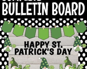 St. Patrick's Day Bulletin Board Kit: Gnomes, Banner, Letters - Etsy