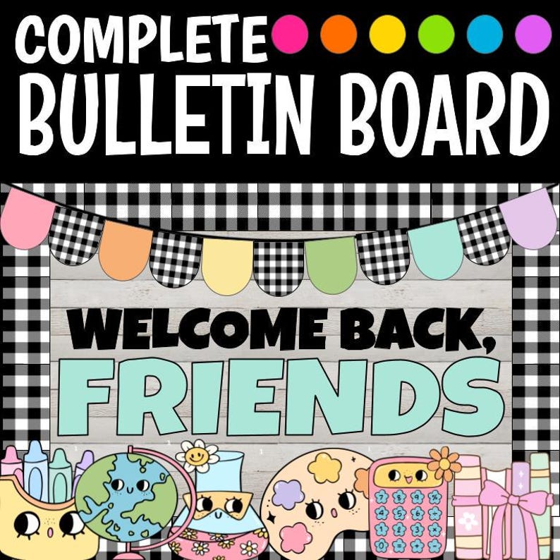 Welcome Back Friends Bulletin Board Kit: Retro School Decor - Etsy