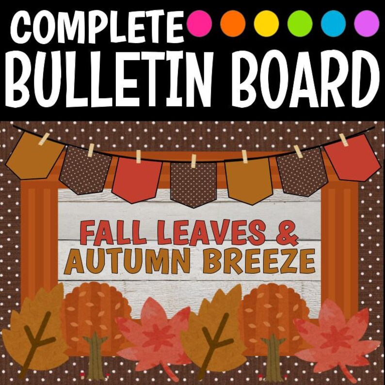 Fall Leaves and Autumn Breeze Bulletin Board Kit Fall Autumn Classroom ...