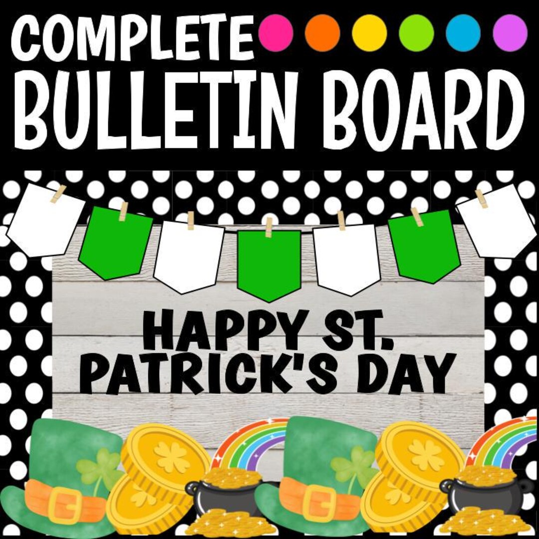 Happy St. Patrick's Day Bulletin Board Kit for St. Patrick's Day Pot of ...