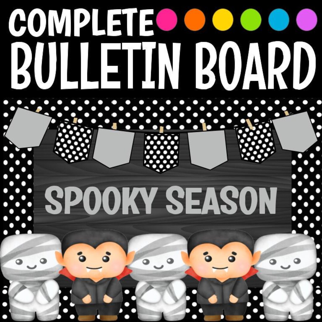 Spooky Season Bulletin Board Kit Halloween Classroom Decor Mummies ...