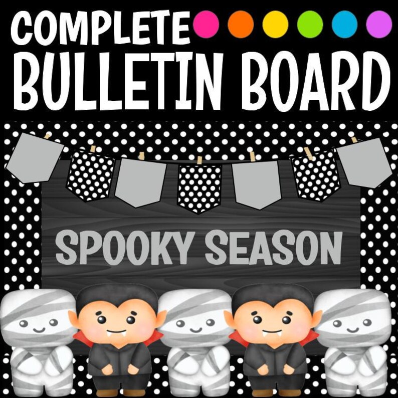 Spooky Season Bulletin Board Kit Halloween Classroom Decor Mummies ...