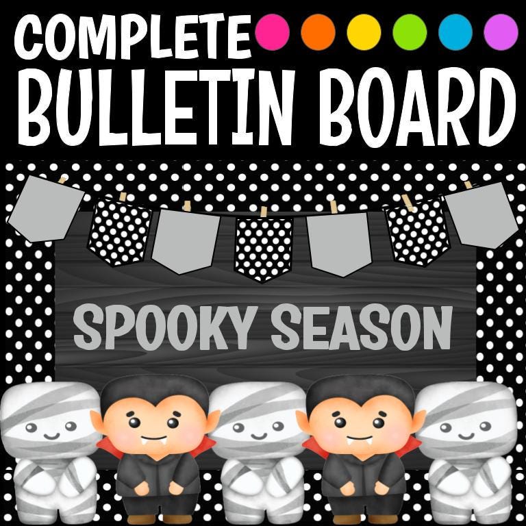 Spooky Season Bulletin Board Kit: Halloween Classroom Decor (digital ...