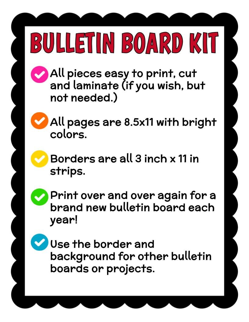 Welcome Back Bulletin Board for Back to School Classroom Decor With ...