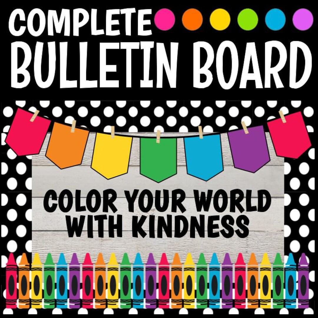 Color Your World With Kindness Back to School Decor Bulletin Board Kit ...