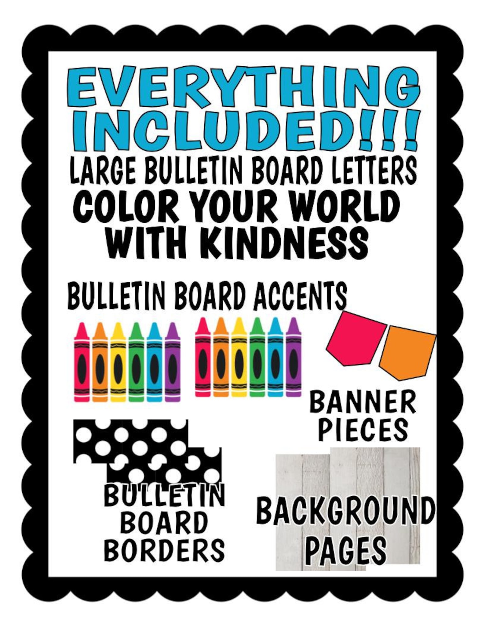 Color Your World With Kindness Back to School Decor Bulletin Board Kit ...