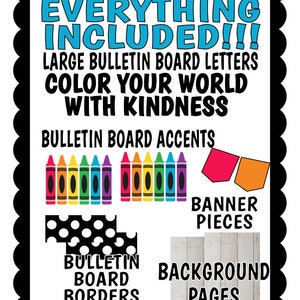 Color Your World With Kindness Back to School Decor Bulletin Board Kit ...