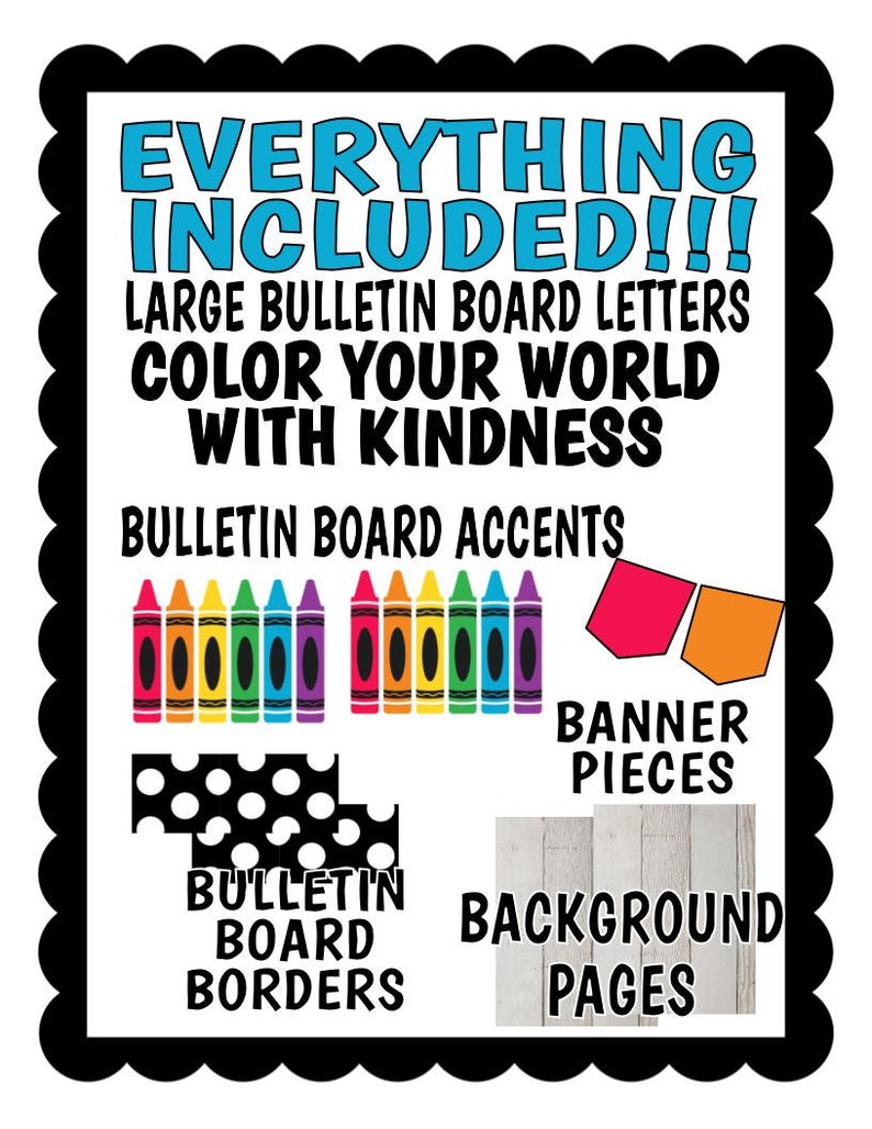 Color Your World With Kindness Back to School Decor Bulletin Board Kit ...
